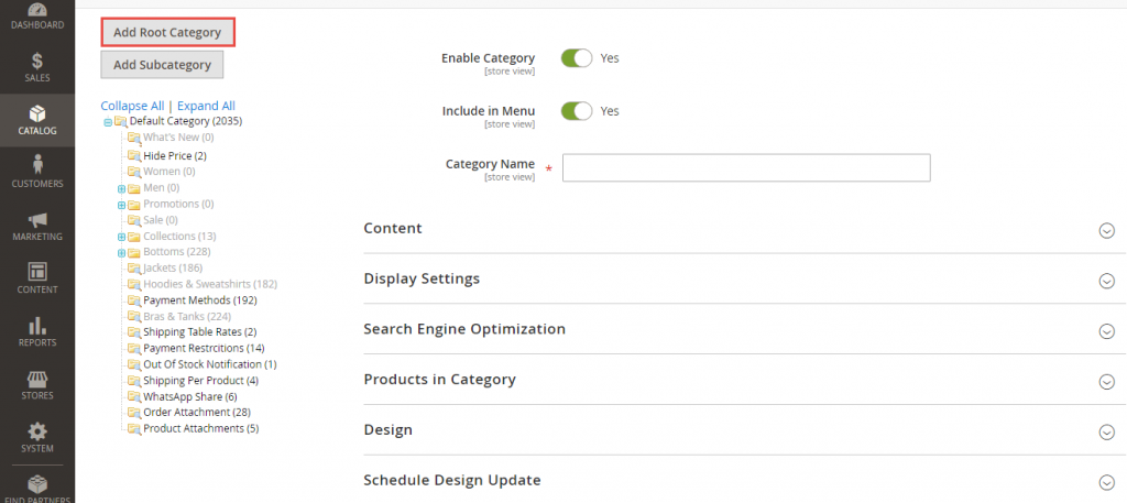 How to Create a New Root Category in Magento 2