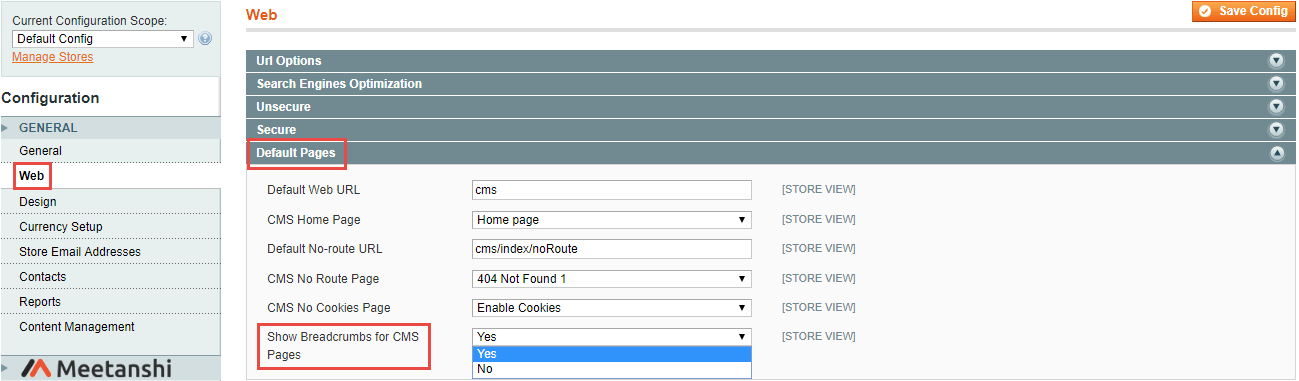 How To Show Breadcrumbs For Magento CMS Pages