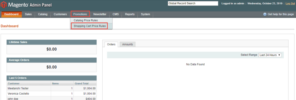 How To Add Magento Shopping Cart Price Rules
