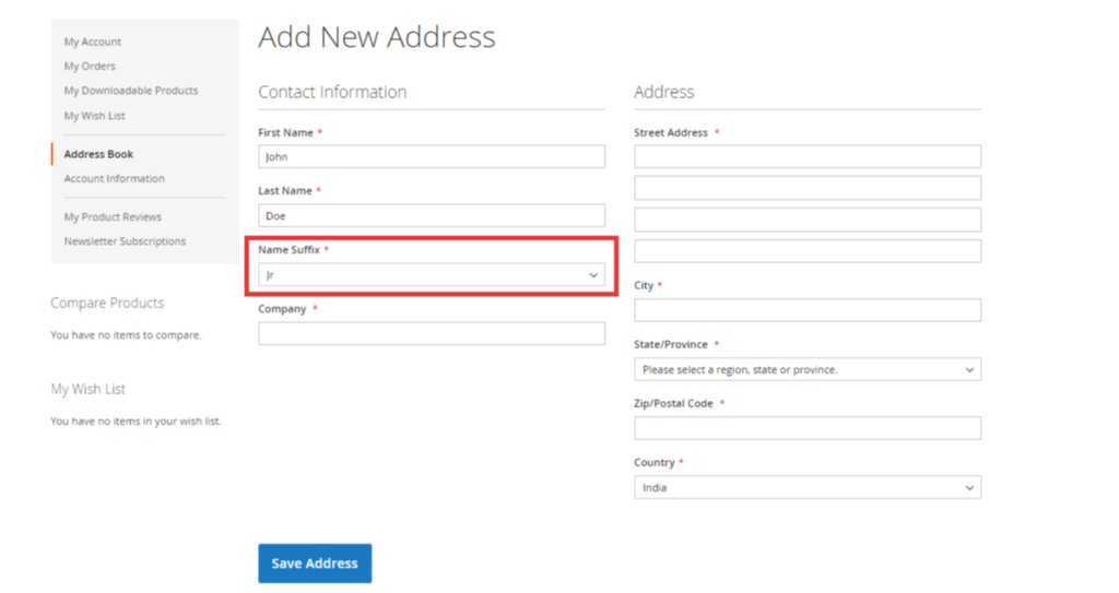 How to Show Suffix Field in Magento 2