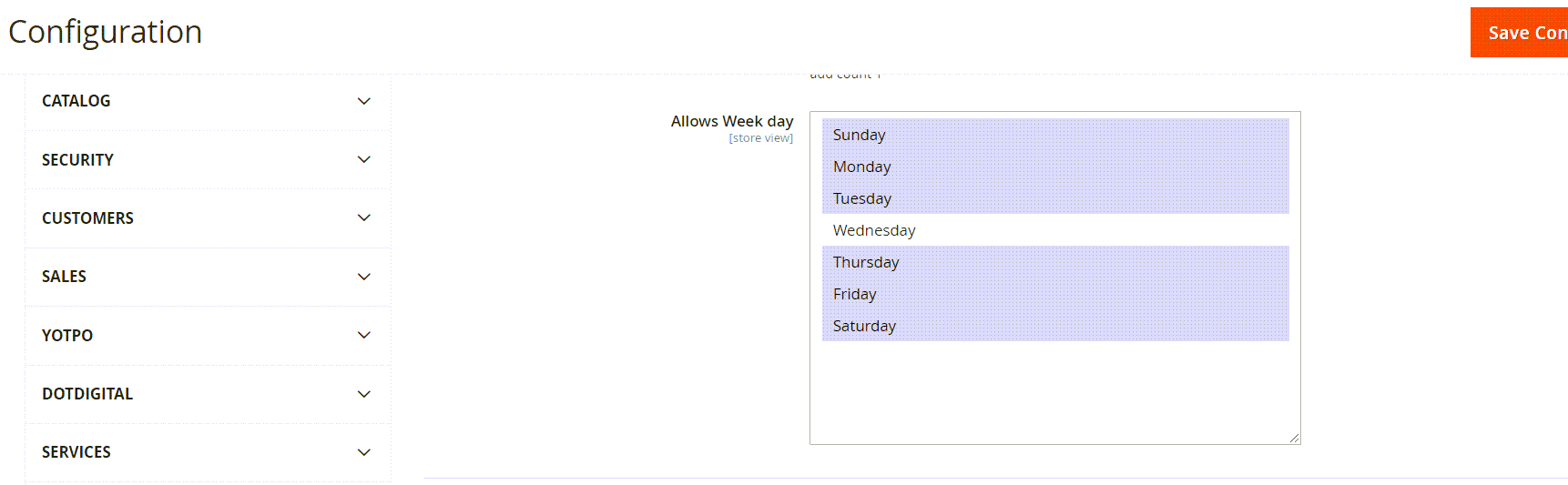 How To Get Week Days List In Magento 2 System Configuration