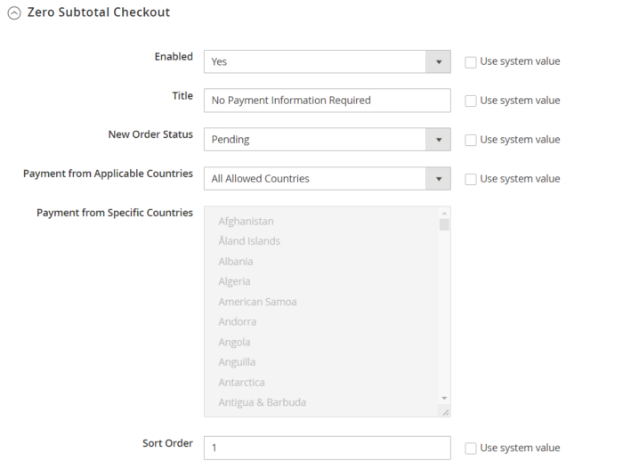 How to Configure Zero Subtotal Checkout in Magento 2