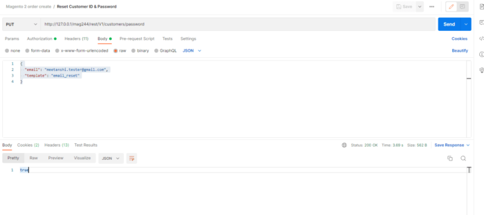 Magento 2 API - Reset Customer Password
