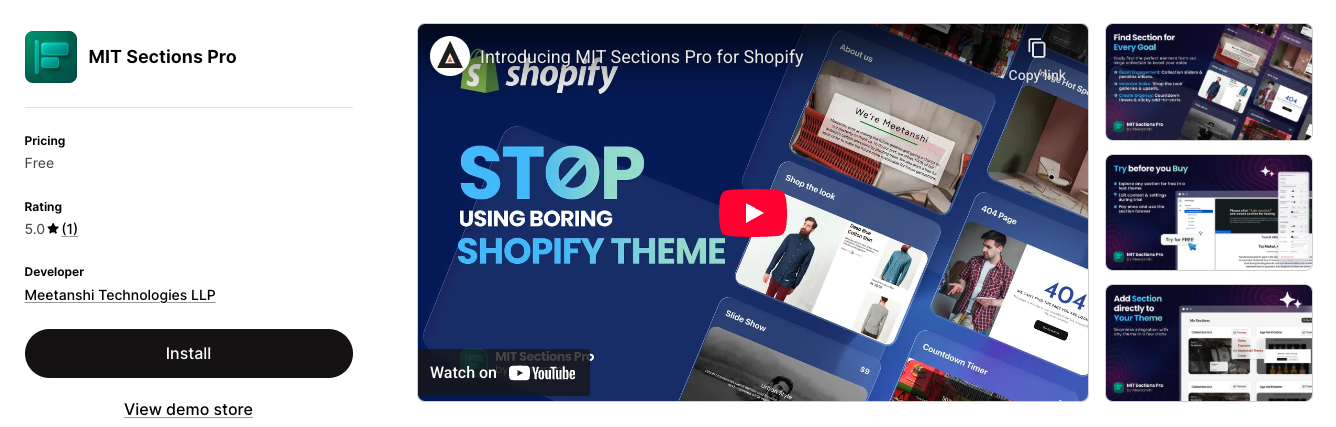 Top #5 Section Store Apps for Shopify