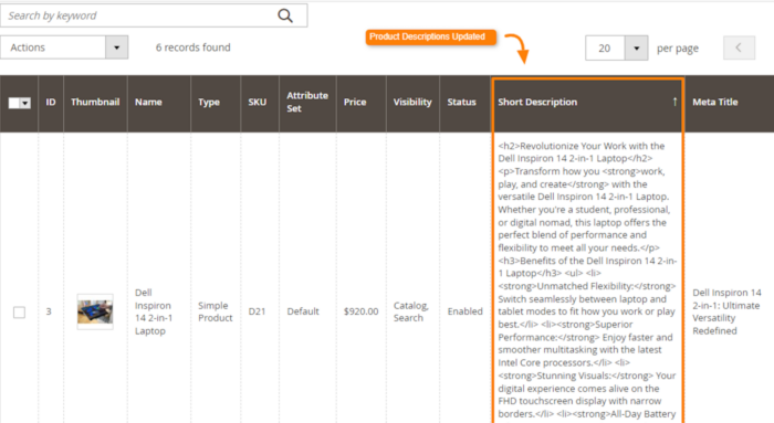 How To Bulk Edit Product Descriptions In Magento 2?