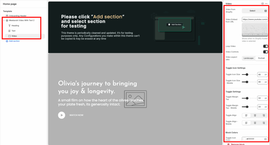 How to Add a Shopify Video with Text Section?