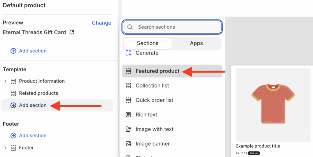How to Add Sections to a Product Page in Shopify?
