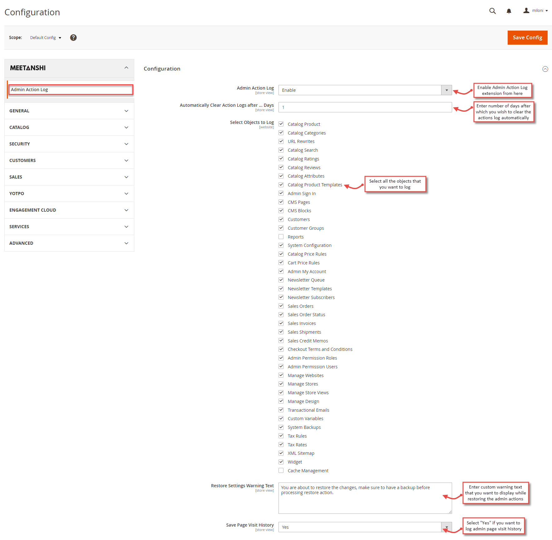 Magento 2 Admin Action Log | Meetanshi Docs