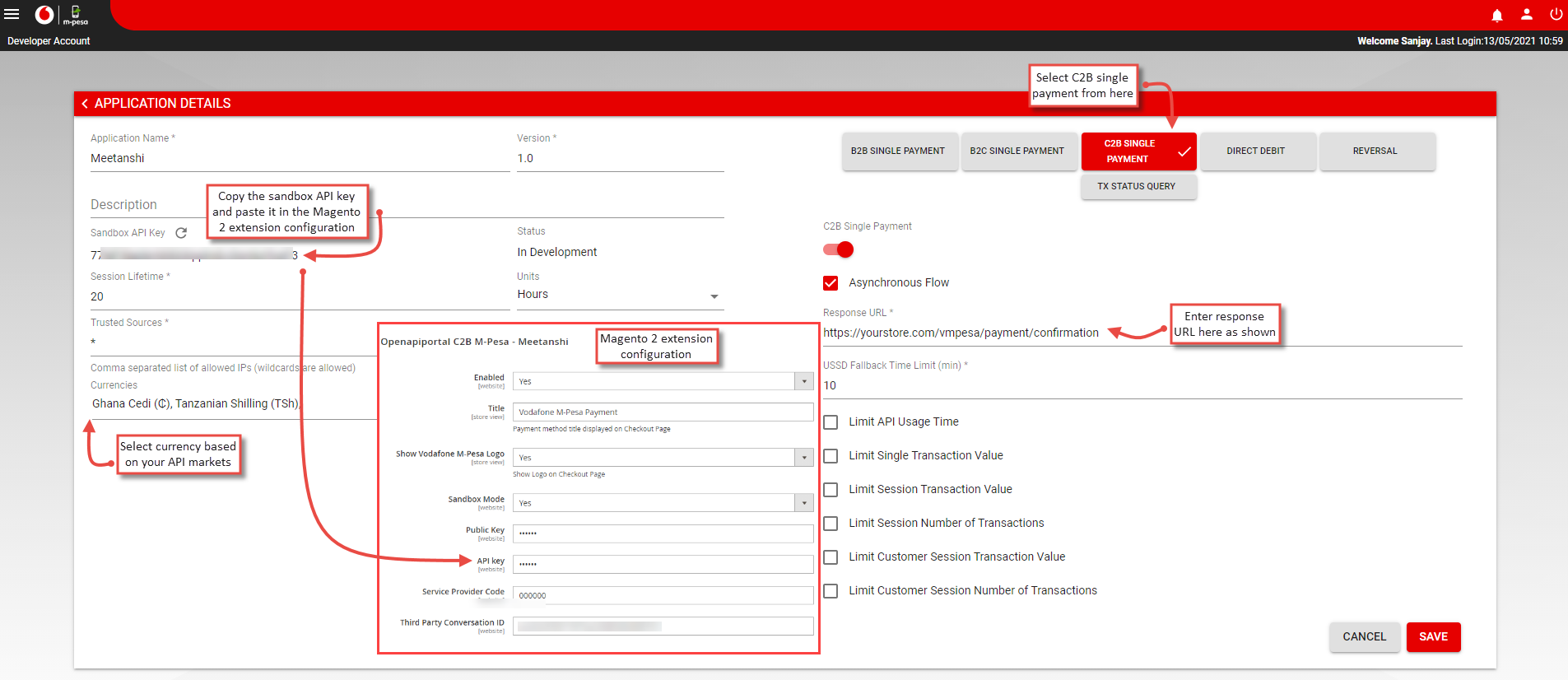 Magento 2 C2B M-Pesa Payment via OpenAPIPortal | Meetanshi Docs