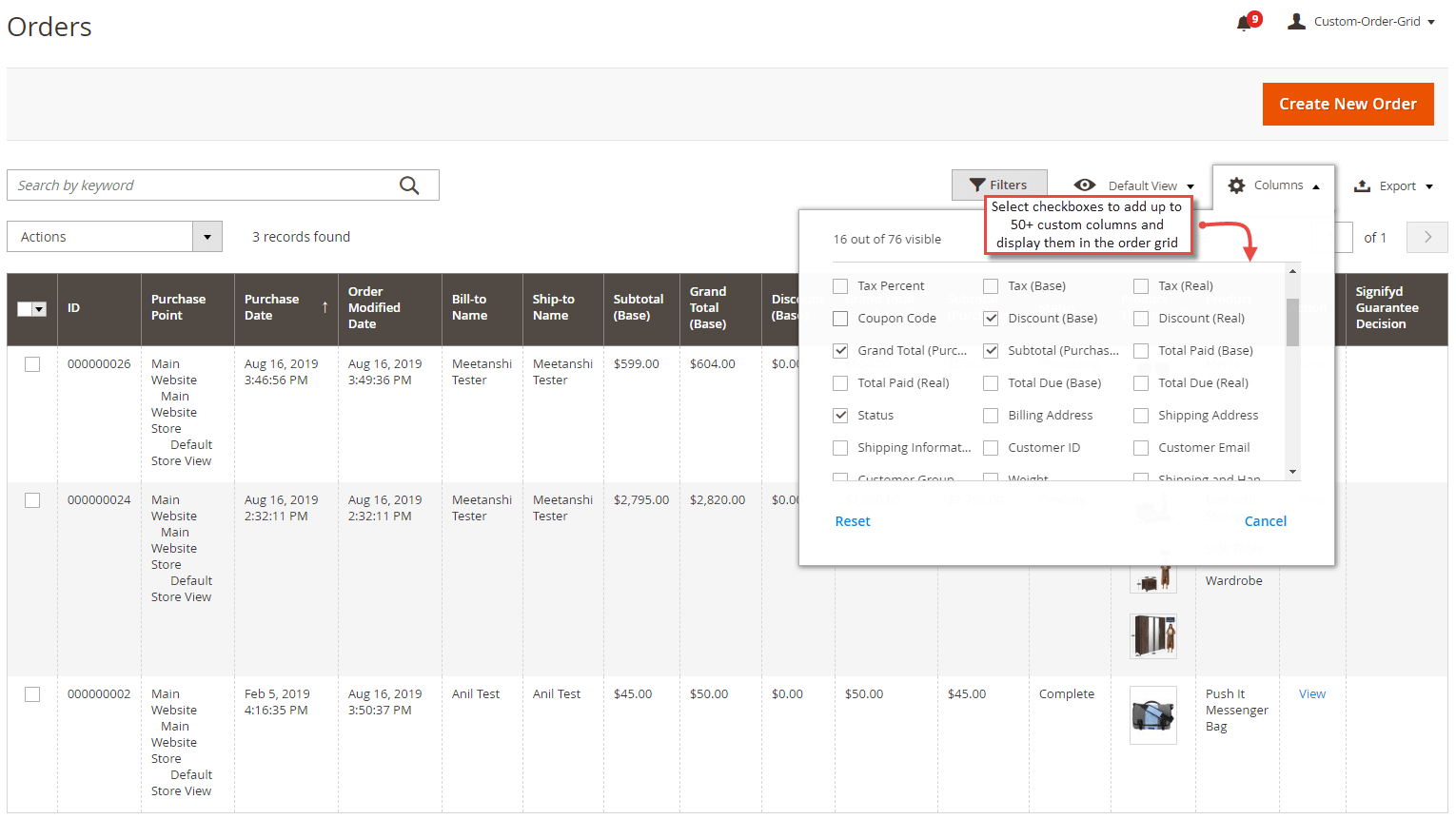 Magento 2 Custom Order Grid | Meetanshi Docs