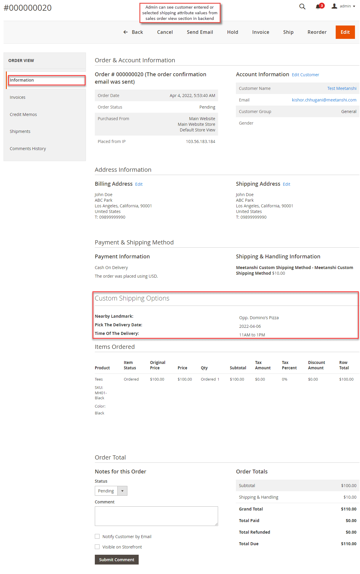 Magento 2 Custom Shipping Attributes