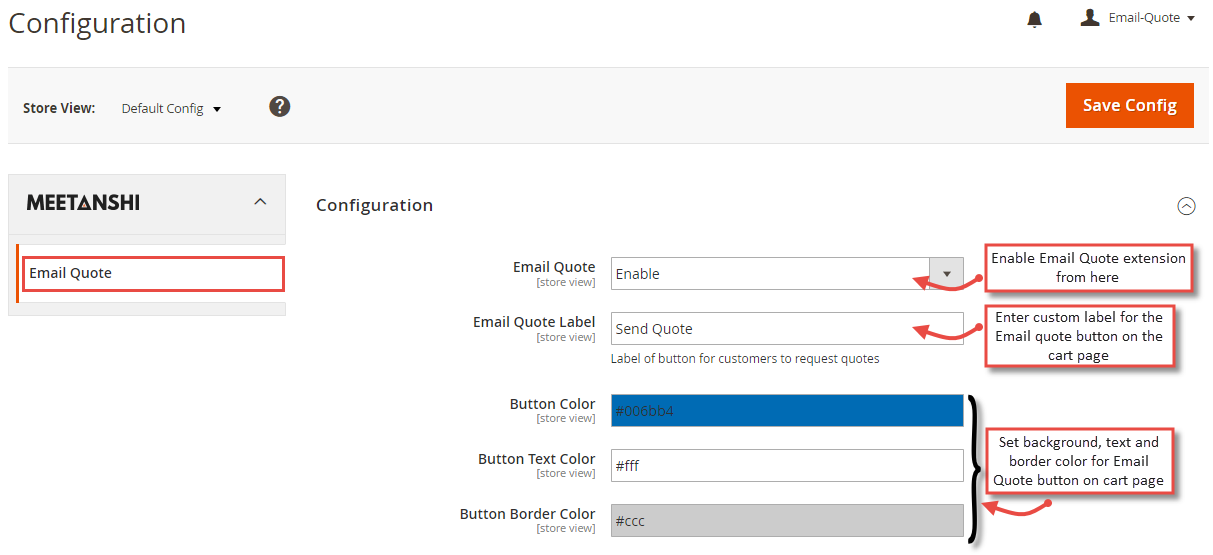 Magento 2 Email Quote