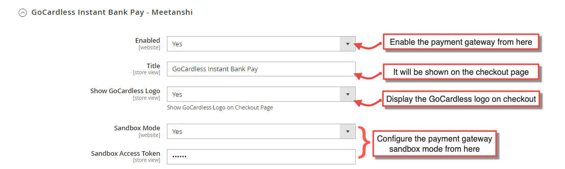 Magento 2 GoCardless Instant Bank Pay | Meetanshi Docs