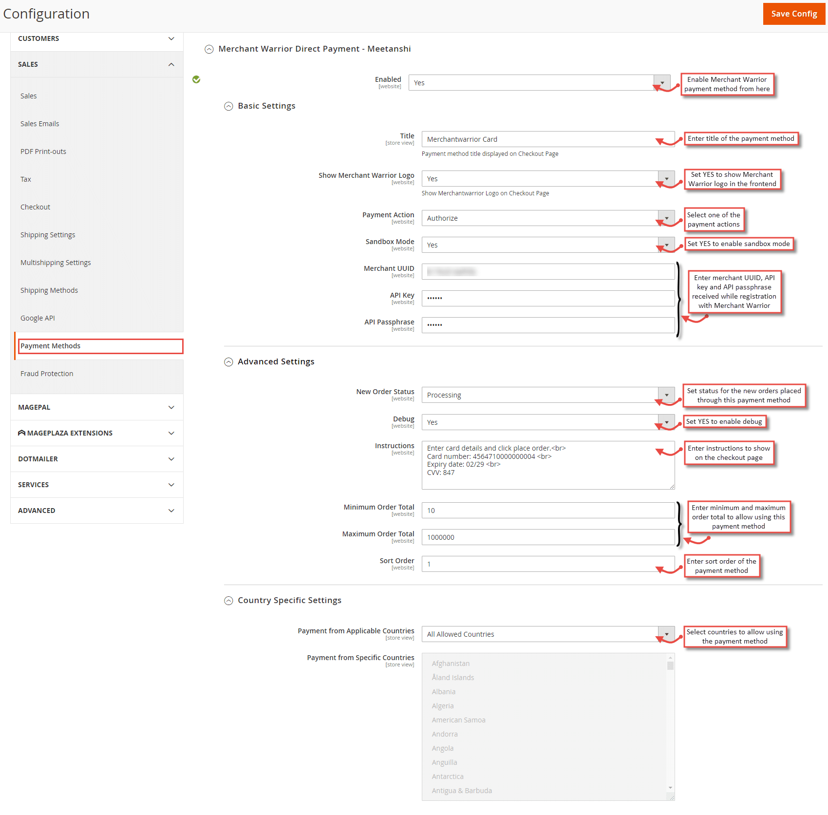 Magento 2 Merchant Warrior Payment Gateway | Meetanshi Docs