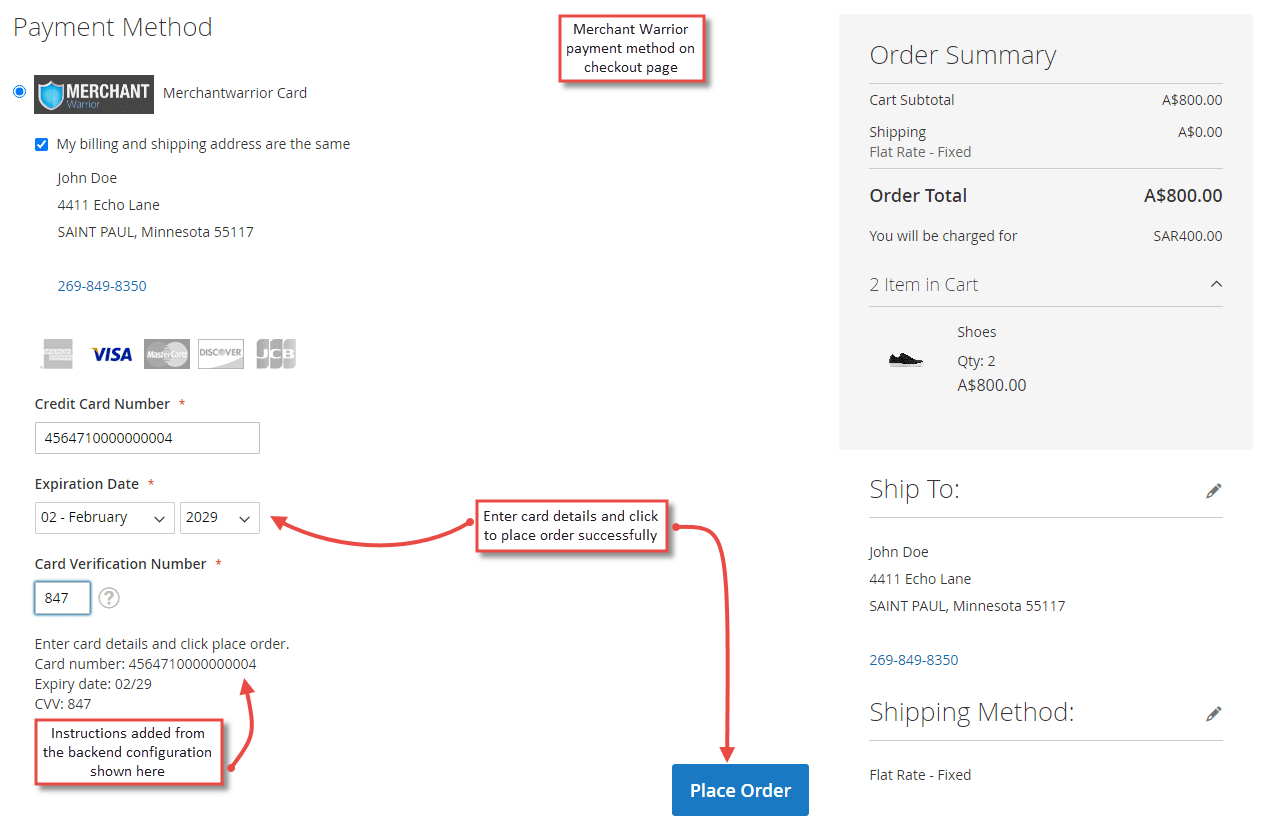 Magento 2 Merchant Warrior Payment Gateway | Meetanshi Docs