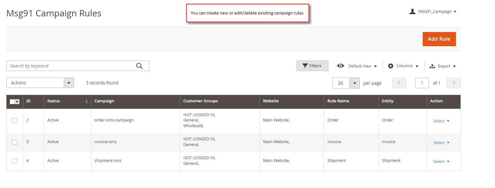Magento 2 MSG91 Campaign | Meetanshi Docs