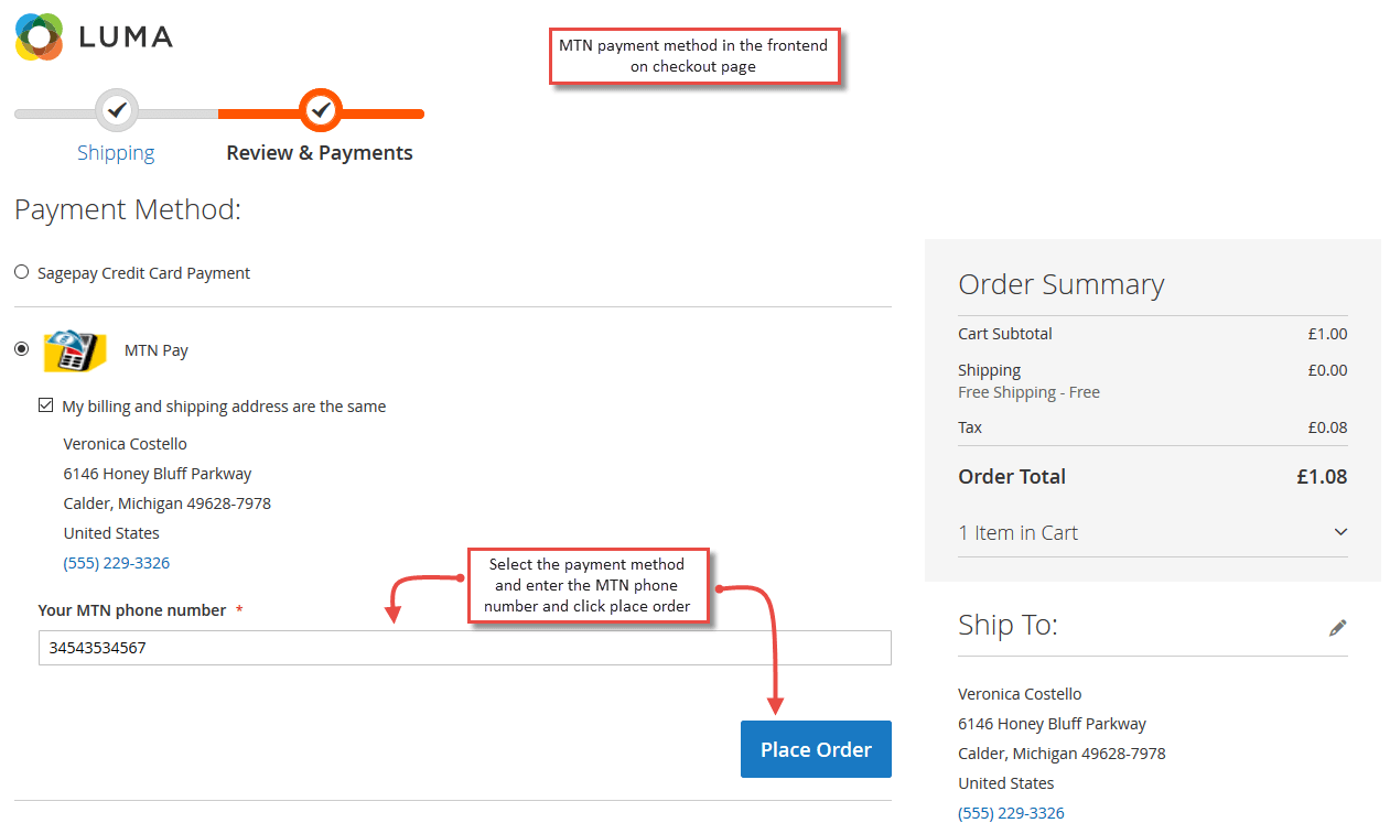 Magento 2 MTN Pay Via Billmap | Meetanshi Docs