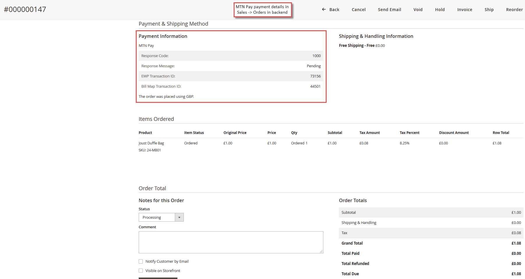 Magento 2 MTN Pay Via Billmap | Meetanshi Docs