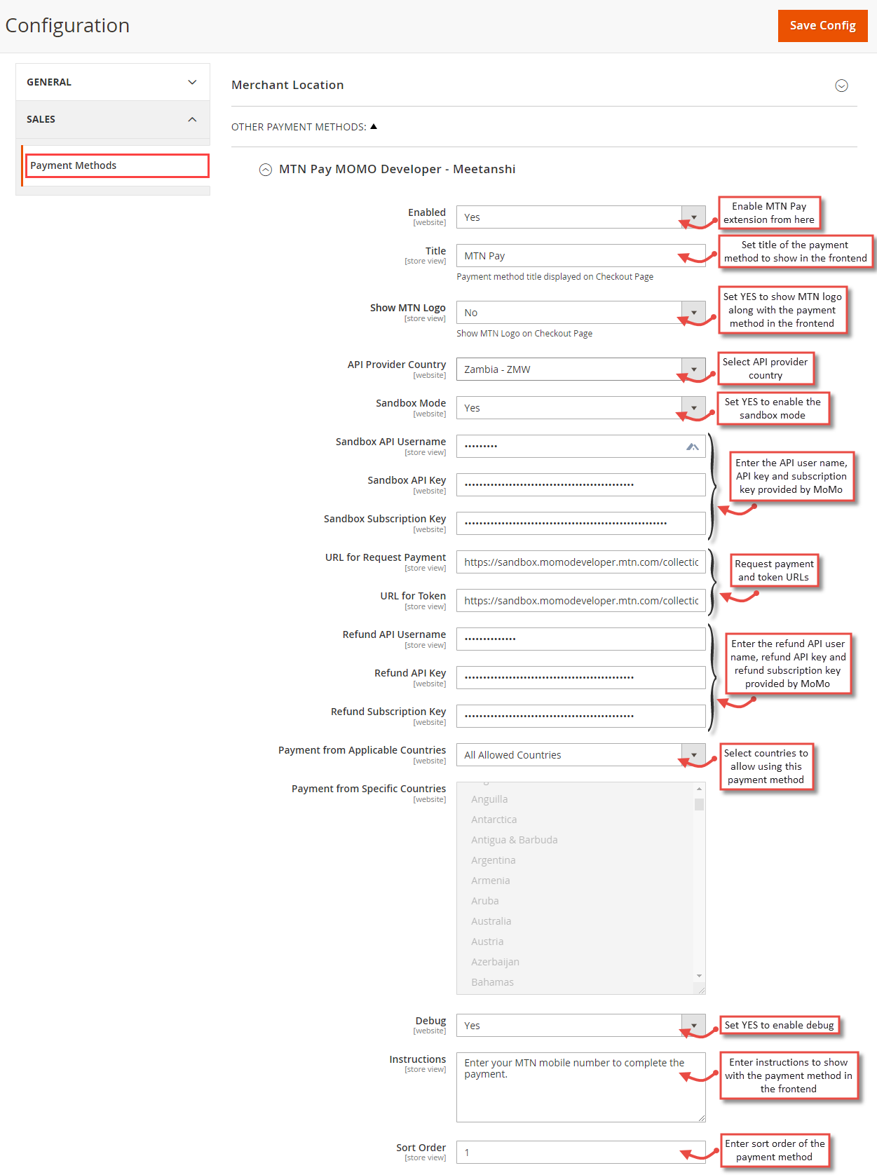 Magento 2 MTN Pay Via MoMo | Meetanshi Docs