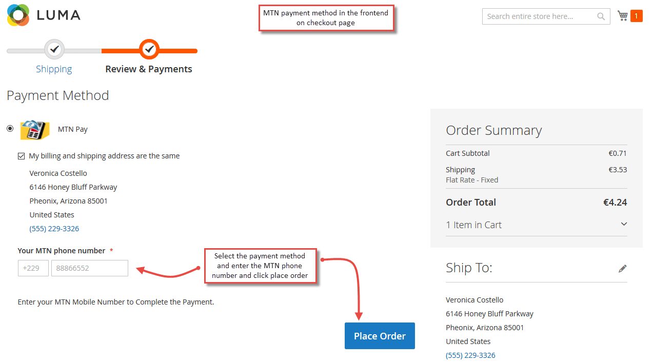Magento 2 MTN Pay Via MoMo | Meetanshi Docs
