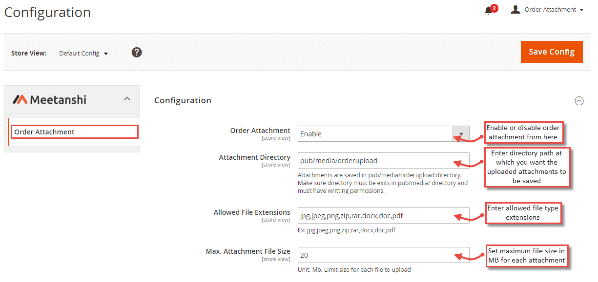 Magento 2 Order Attachment | Meetanshi Docs