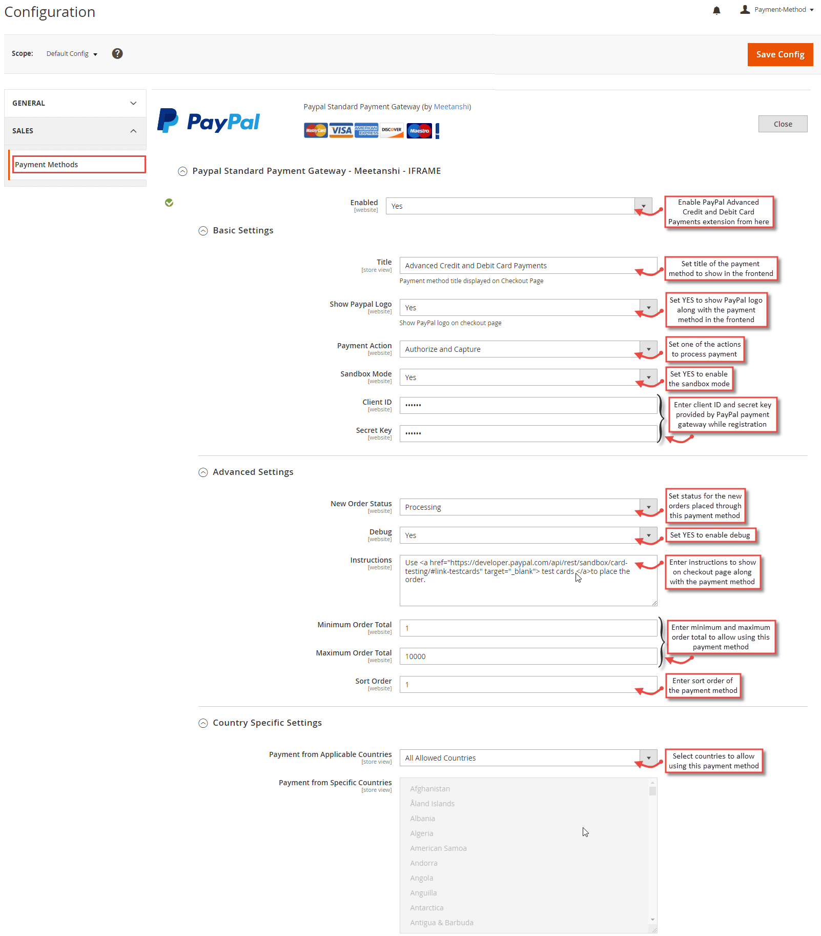 Magento 2 PayPal Advanced Credit and Debit Card Payments | Meetanshi Docs