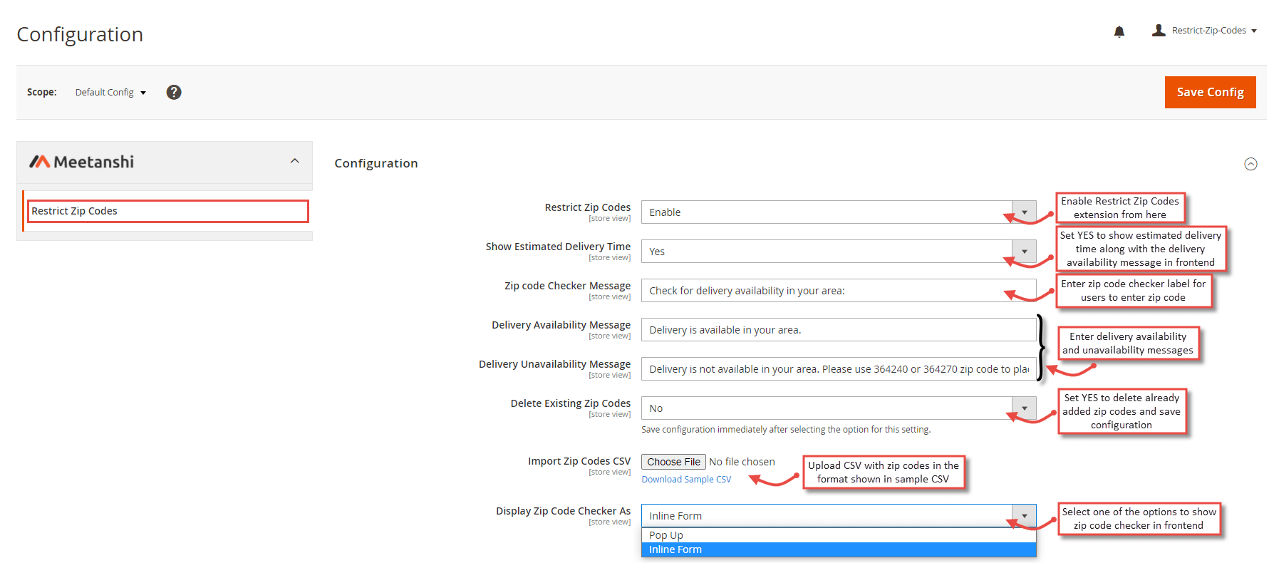 Magento 2 Restrict Zip Codes | Meetanshi Docs