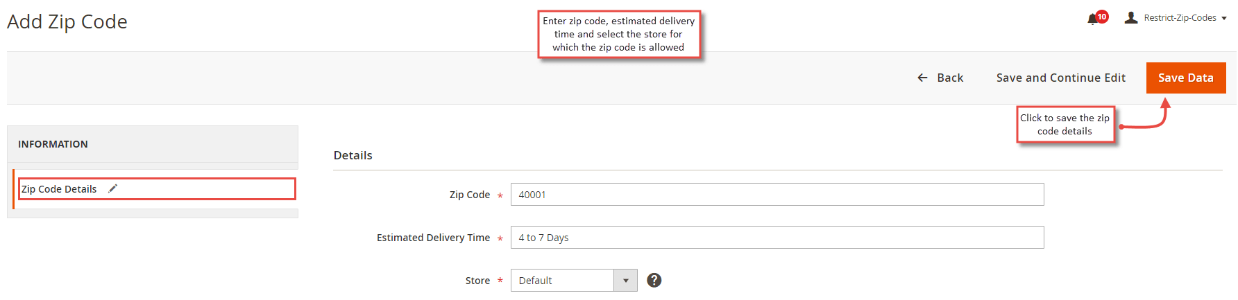 Magento 2 Restrict Zip Codes | Meetanshi Docs