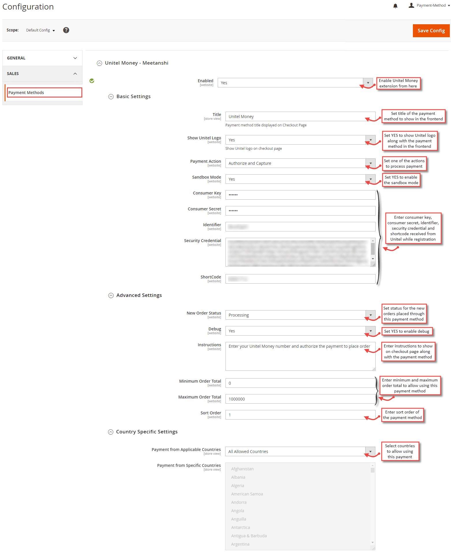 Magento 2 Unitel Money | Meetanshi Docs