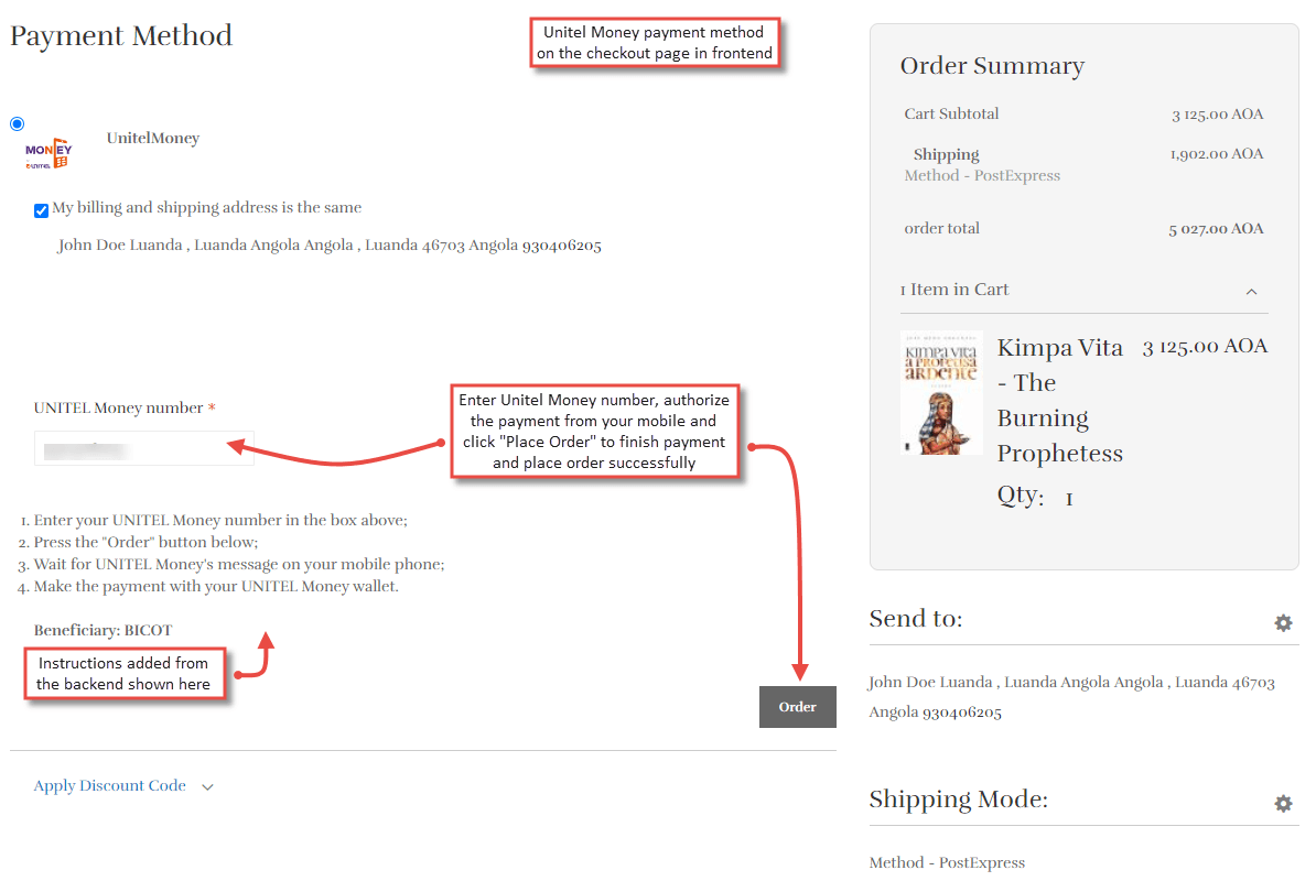 Magento 2 Unitel Money | Meetanshi Docs
