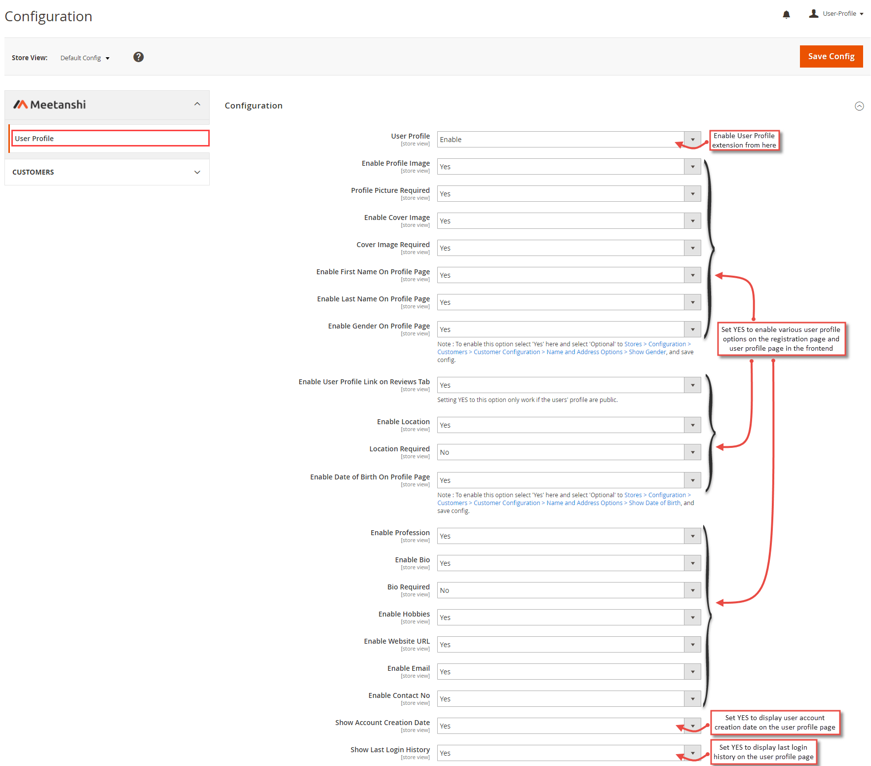 Magento 2 User Profile | Meetanshi Docs