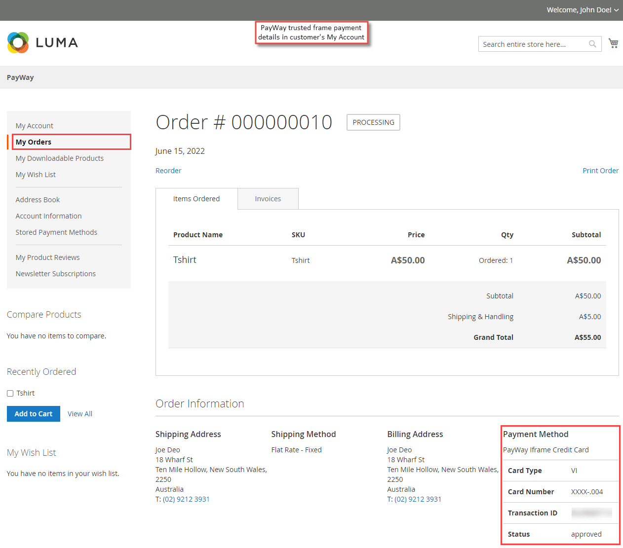 Magento 2 Westpac PayWay Payment Gateway