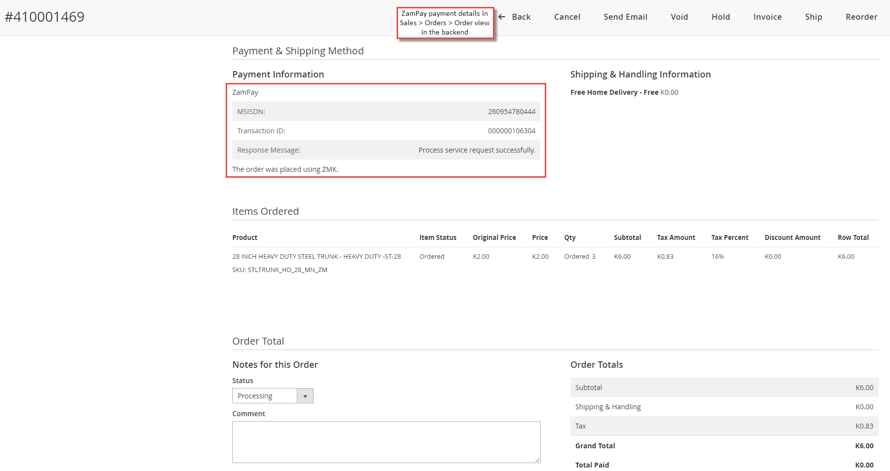 Magento 2 ZamPay