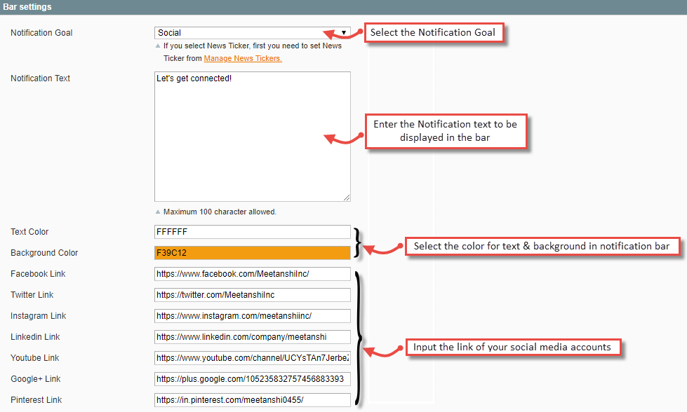 Magento Notification Bar | Meetanshi Docs