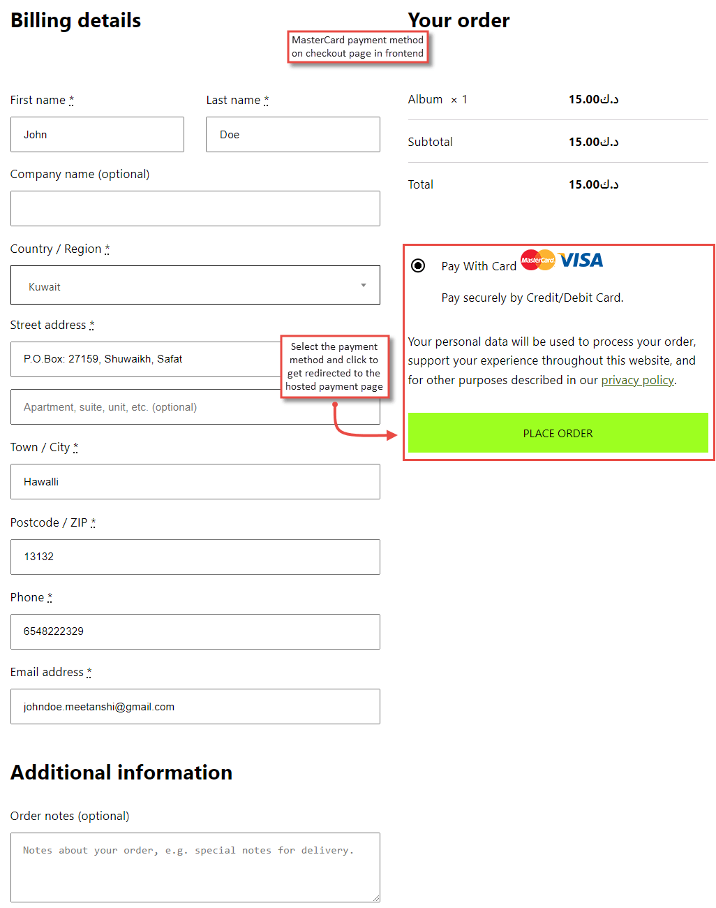WooCommerce MasterCard Payment Gateway