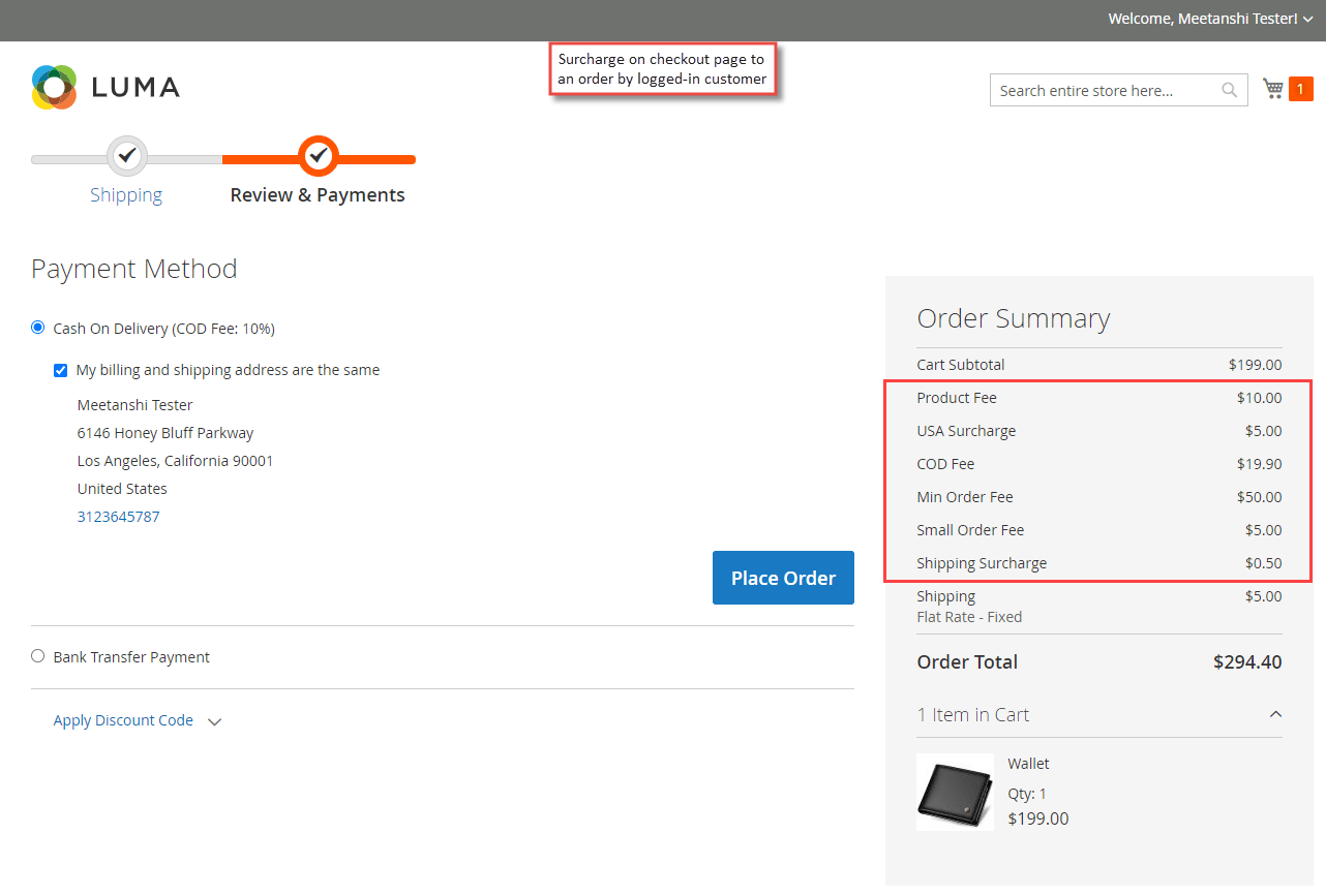 Magento 2 Surcharge - Additional Fee Module for Magento 2