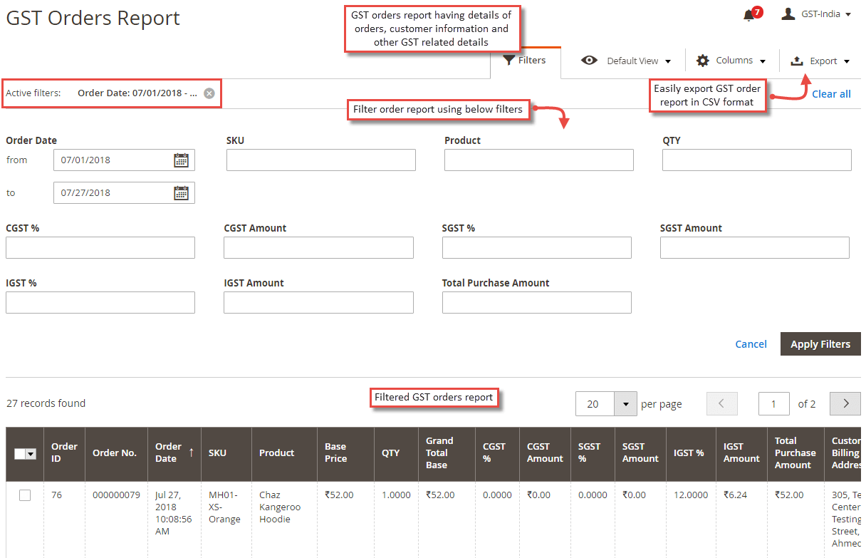 Magento 2 Multi Vendor GST India, GST for Marketplace Extension