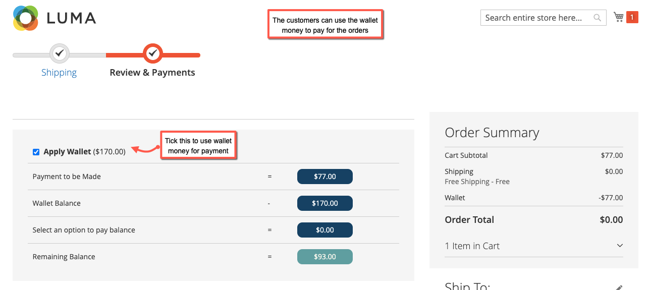 Magento 2 Wallet Extension - E-wallet for Payments & Refunds