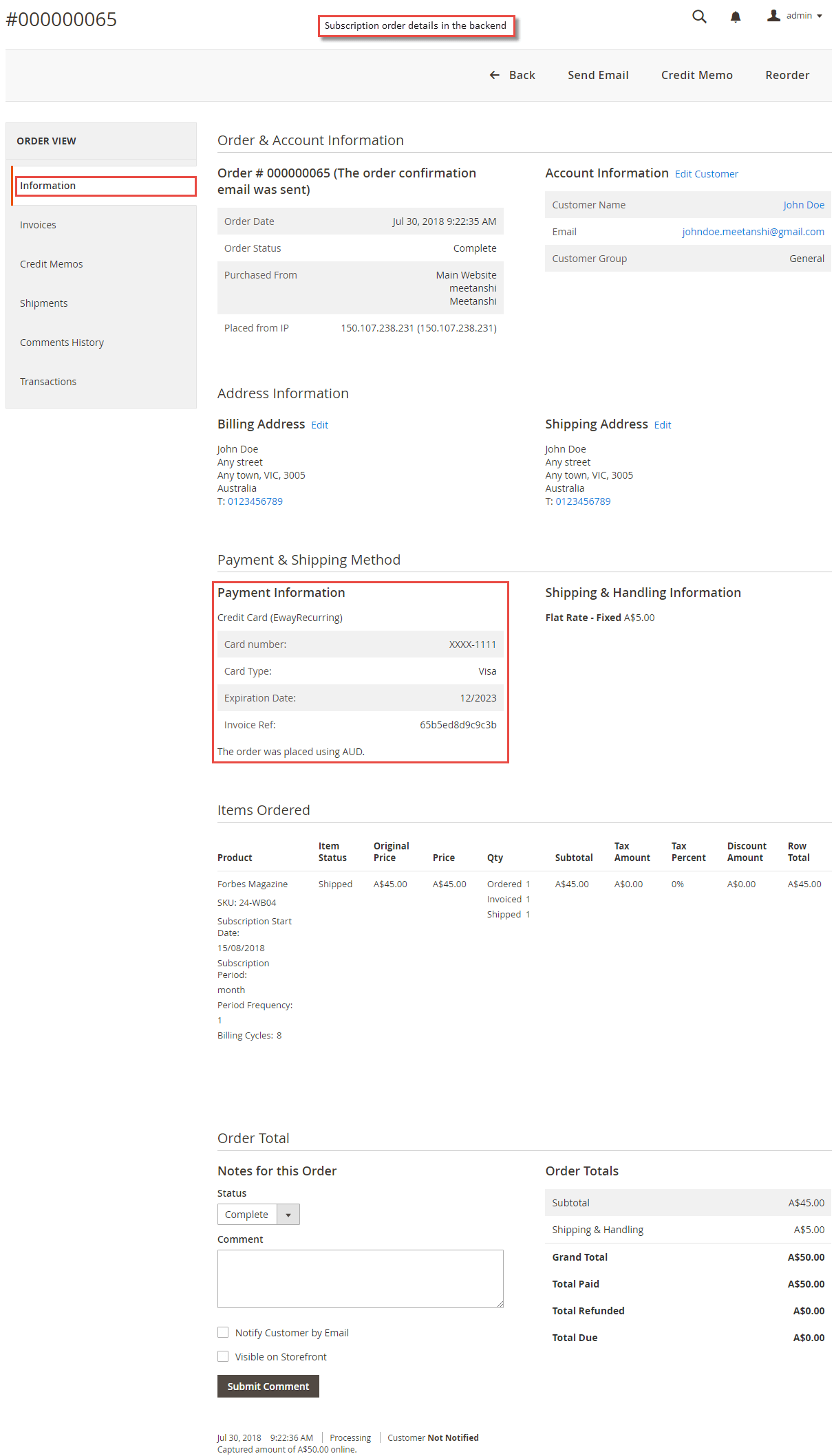 Magento 2 eWay Recurring & Subscription Payment Extension