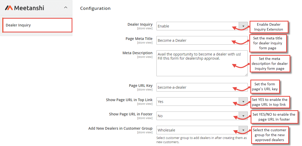 Magento 2 Dealer Inquiry Extension - Dealership Request Form