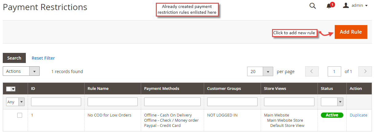 Magento 2 Payment Restrictions Extension