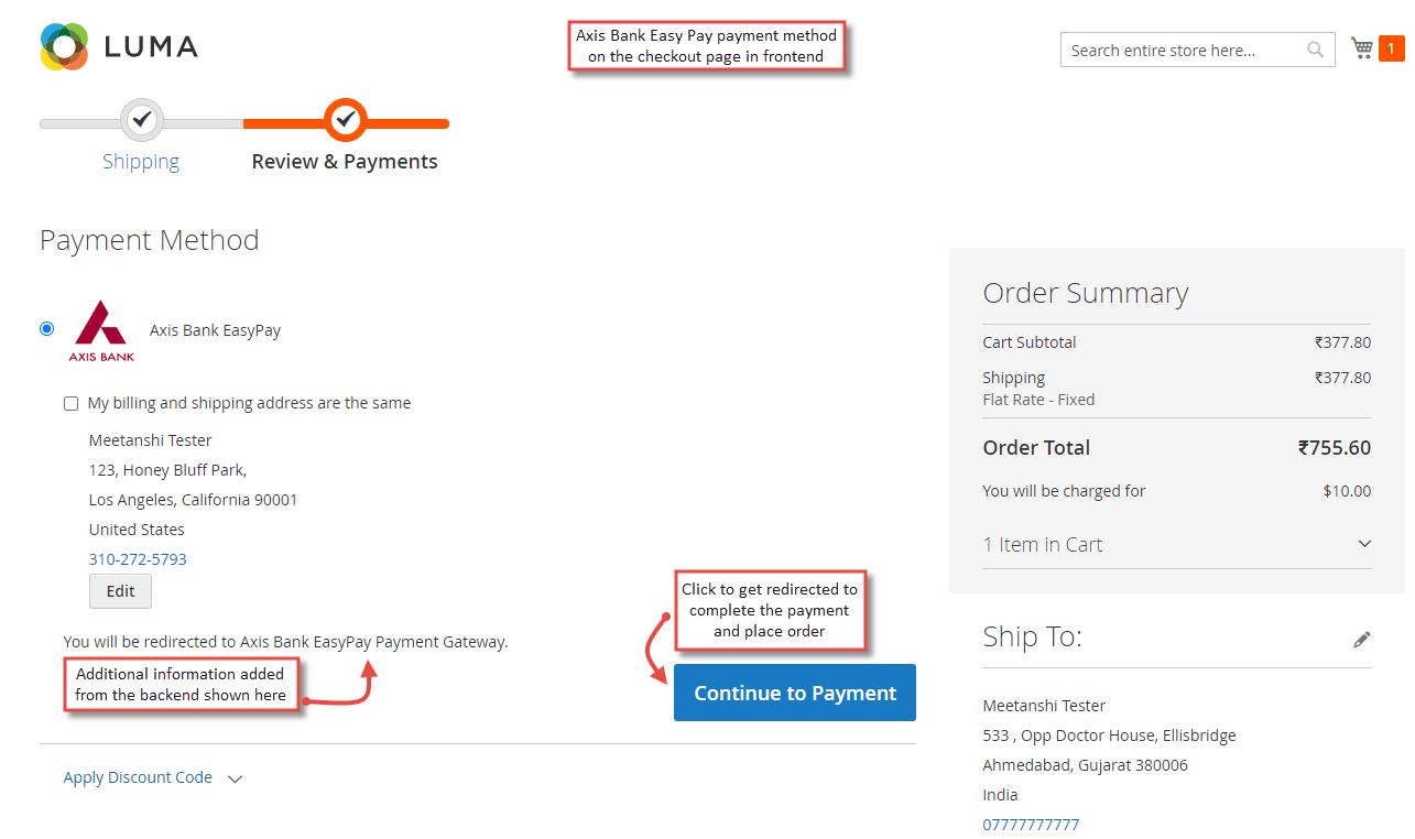 Magento 2 Axis Bank Payment Gateway Extension - Meetanshi