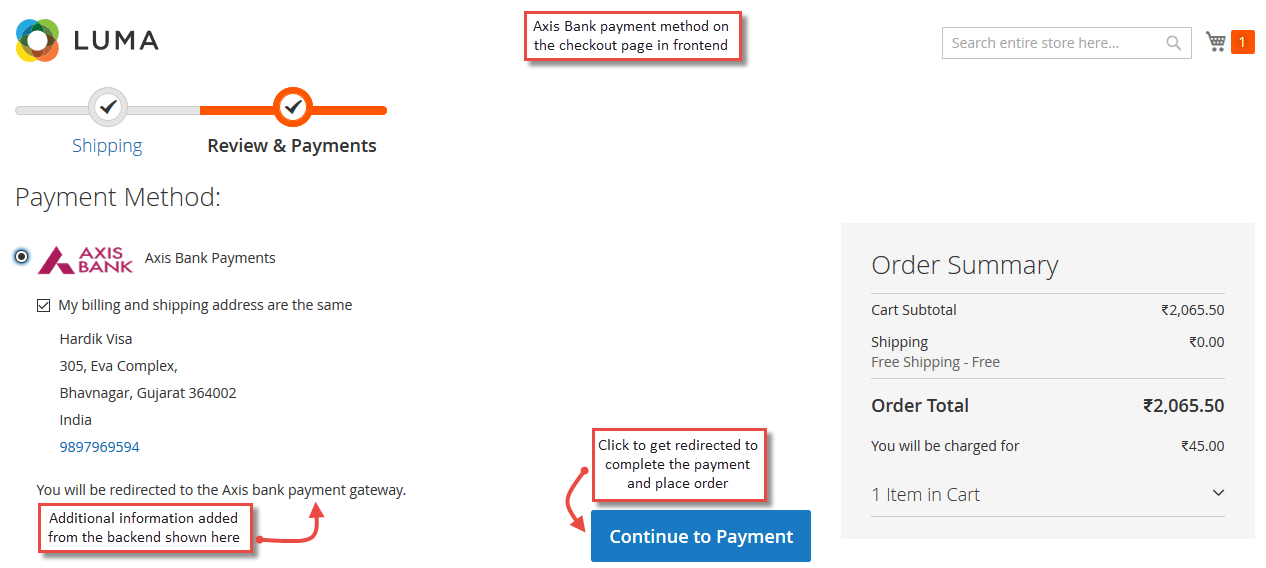 Magento 2 Axis Bank Payment Gateway Extension - Meetanshi