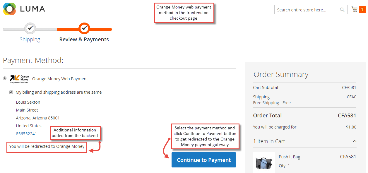 Magento 2 Orange Money Payments - Web Payment API