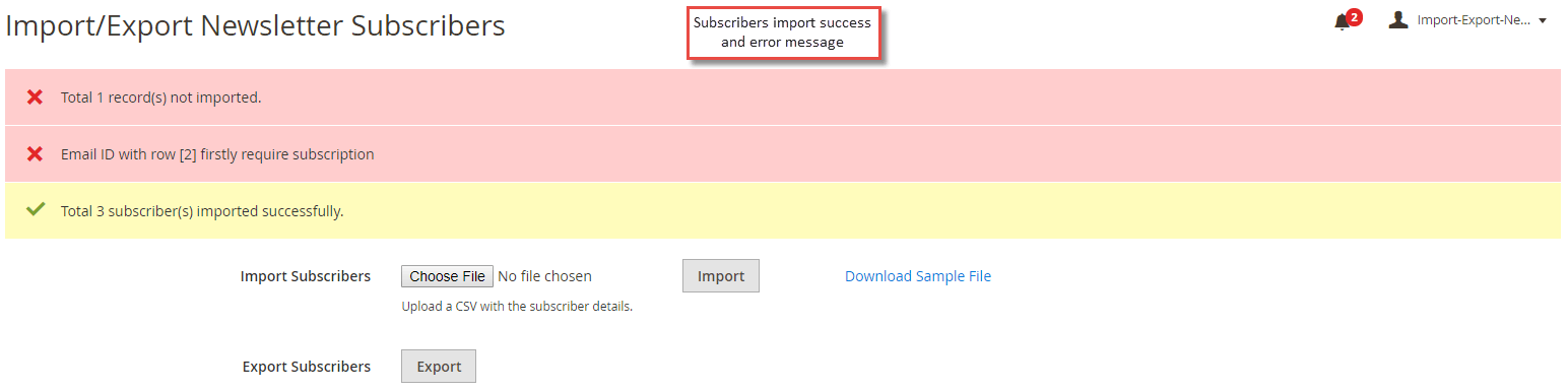 Magento 2 Import Export Newsletter Subscribers Extension
