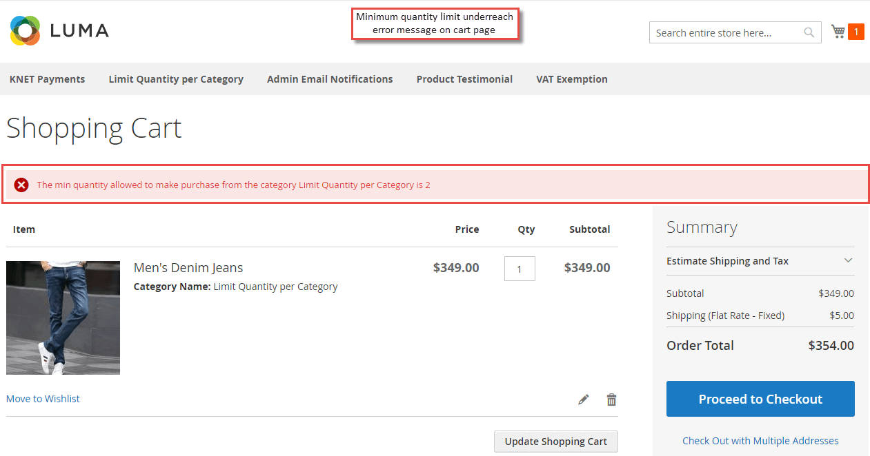 Magento 2 Limit Quantity Per Category Extension - Meetanshi