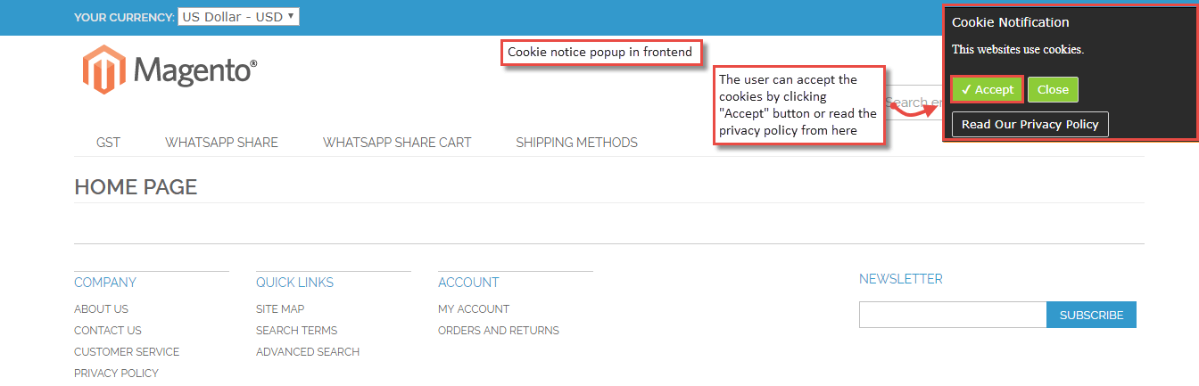 [FREE] Magento Cookie Notice Extension