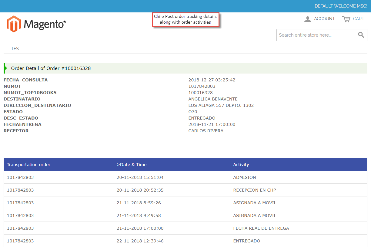 Magento Chile Post Tracking - Correos Tracking for Magento Orders