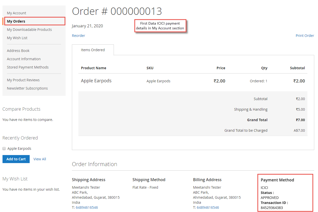 Magento 2 ICICI Payment Gateway - First Data ICICI Payments