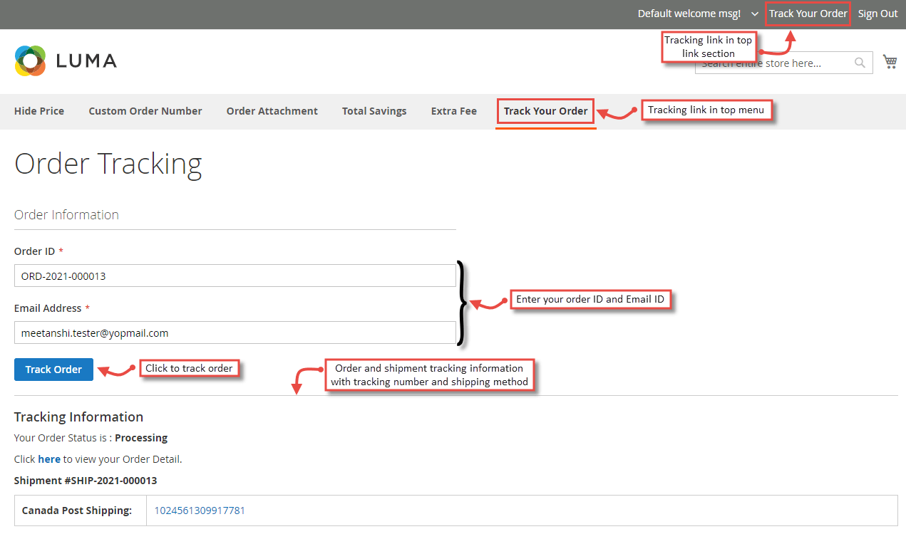 Magento 2 Order Tracking - Order Shipment Tracking for Magento 2